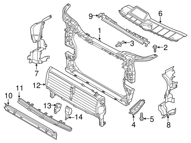 Genuine VW/Audi 80A805528 Radiator Support Bracket; Right - Audi ...