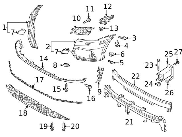Genuine VW/Audi 80A807277B Bumper Cover Bracket; Left - Audi ...