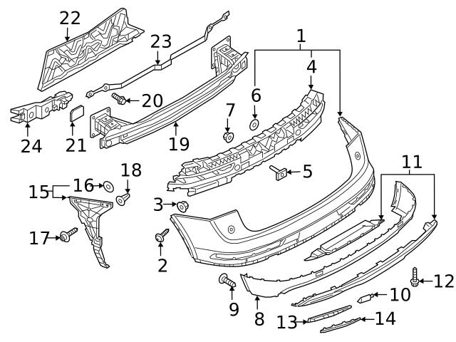 Genuine VW/Audi 80A807329B Bumper Impact Strip - Audi | AU80A807329B