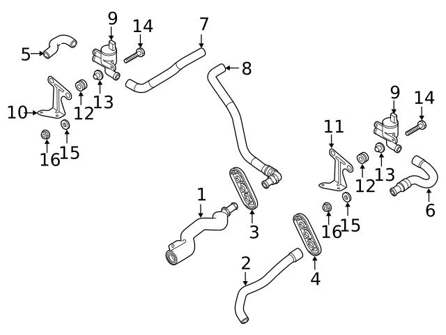Genuine VW/Audi 80A819334C Heater Hose; Right - Audi | AU80A819334C