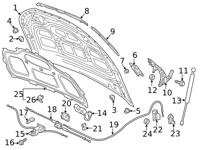 Genuine VW/Audi 80A823124 Hood Seal - Audi | AU80A823124