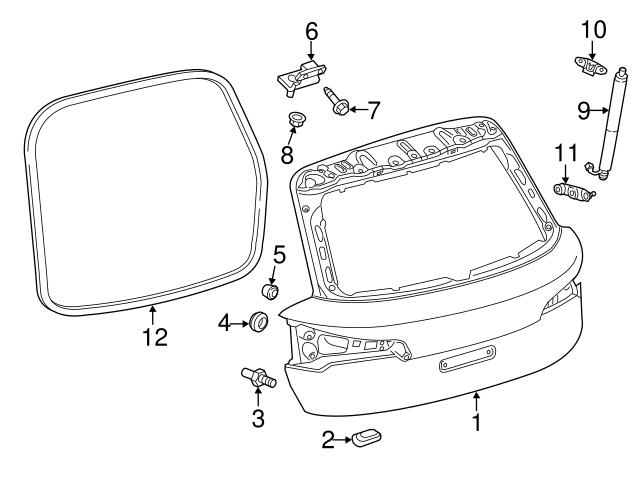 Genuine VW/Audi 80A827714 Liftgate Bump Stop; Left Lower, Right Lower ...