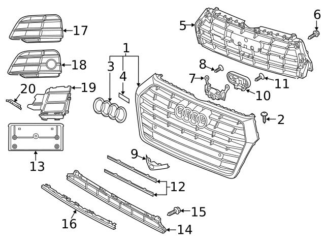 Genuine VW/Audi 80A853441ERN4 Grille Molding - Audi | AU80A853441ERN4