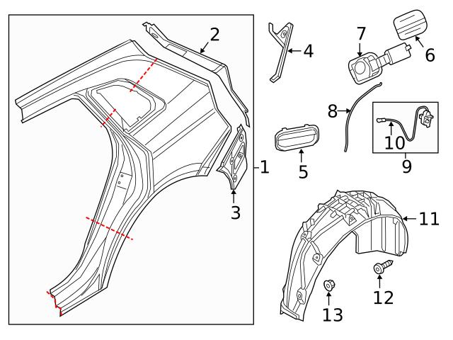 Genuine VW/Audi 80A862153 Fuel Filler Door Lock Actuator; Right, Left ...