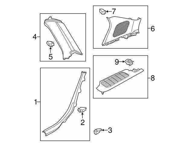 Genuine VW/Audi 80A867577 C Pillar Trim Panel Insert; Left - Audi ...