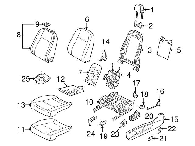 Genuine VW/Audi 80A881105E Seat Track; Left - Audi, VW | 80A881105A ...