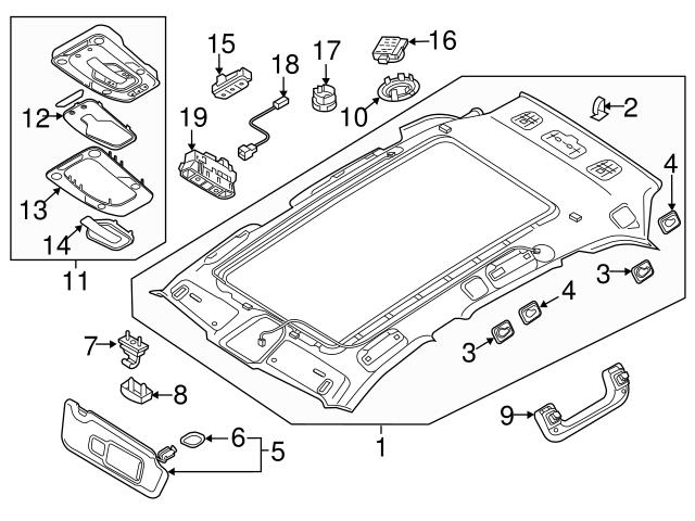 Genuine VW/Audi 80A947291B Map Light; Left, Right - Audi | 80A947291A ...