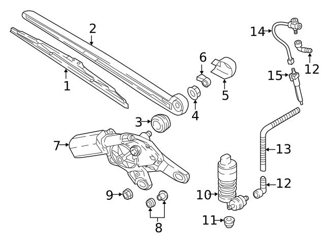 Genuine VW/Audi 80A955711 Back Glass Wiper Motor; Rear - Audi | AU80A955711
