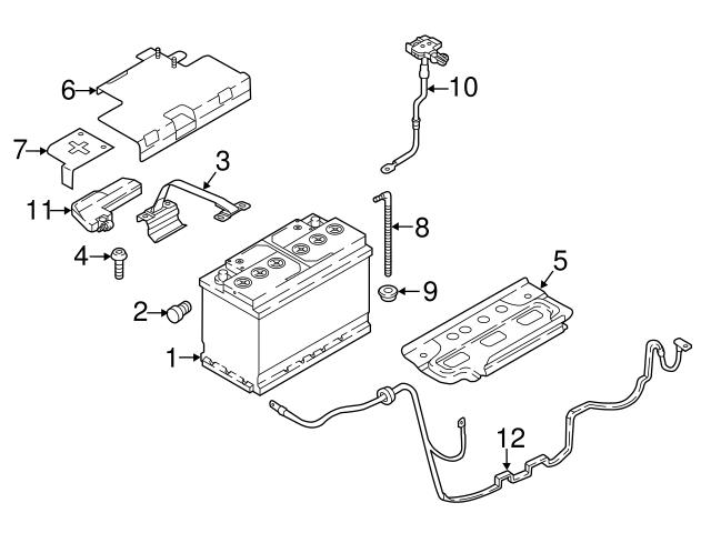 Genuine VW/Audi 80B971225D Battery Cable Harness - Audi | AU80B971225D