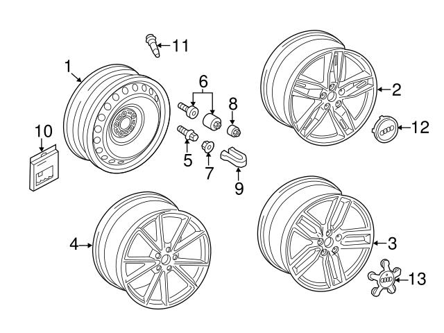 Genuine VW/Audi 82A071455 Wheel Lock Set - Audi | 4F0071455 AU82A071455