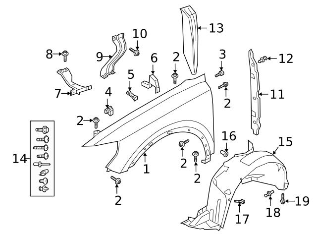 Genuine VW/Audi 83A821149 Fender Bracket; Left - Audi | AU83A821149