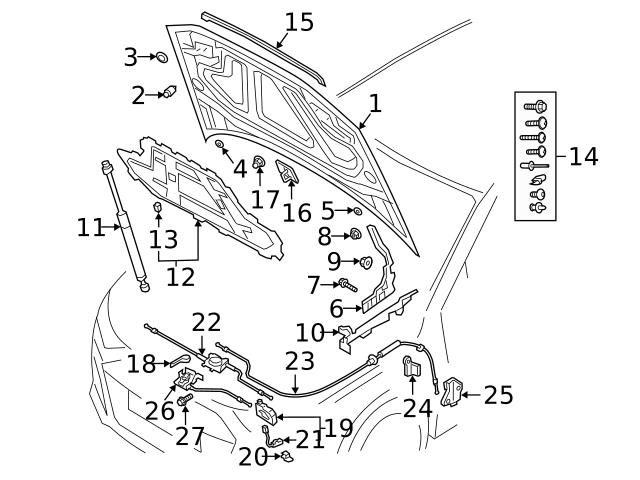 Genuine VW/Audi 83A823529 Hood Latch - Audi | AU83A823529