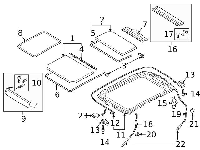 Genuine VW/Audi 83A877459 Sunroof Seal - Audi | 83A877459A AU83A877459