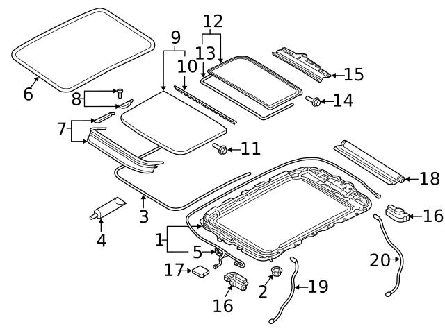 Genuine VW/Audi 83A877459A Sunroof Seal | 83A877459 AU83A877459A