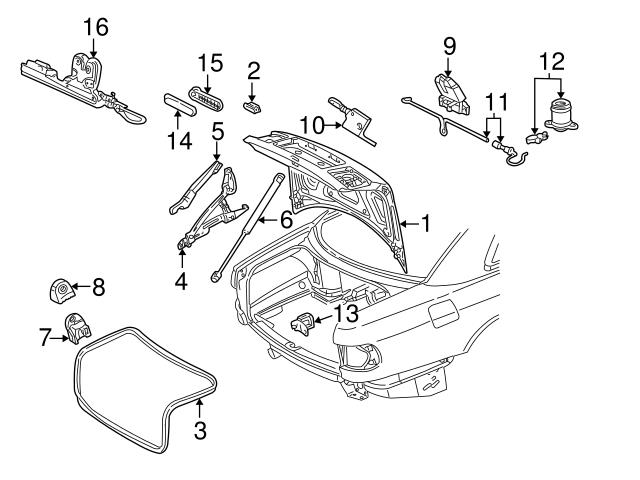 Genuine VW/Audi 8A5827347 Deck Lid Stop Buffer; Left Lower, Right Lower ...