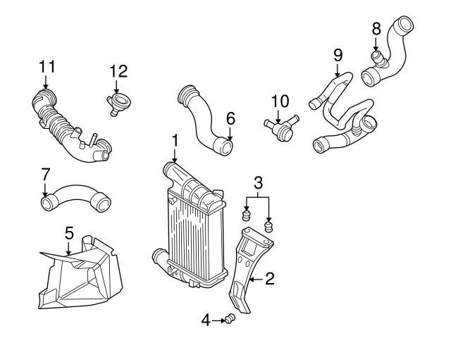 Genuine VW/Audi 8D0145813 Turbocharger Intercooler Bracket - Audi, VW ...