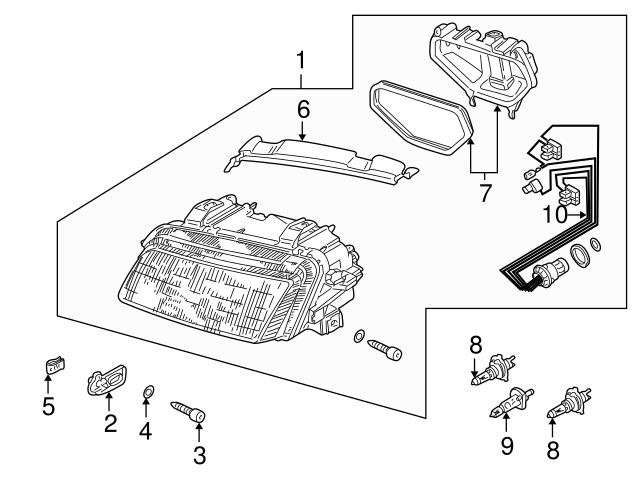 Genuine VW/Audi 8D0941454 Headlight Bracket; Right - Audi | AU8D0941454