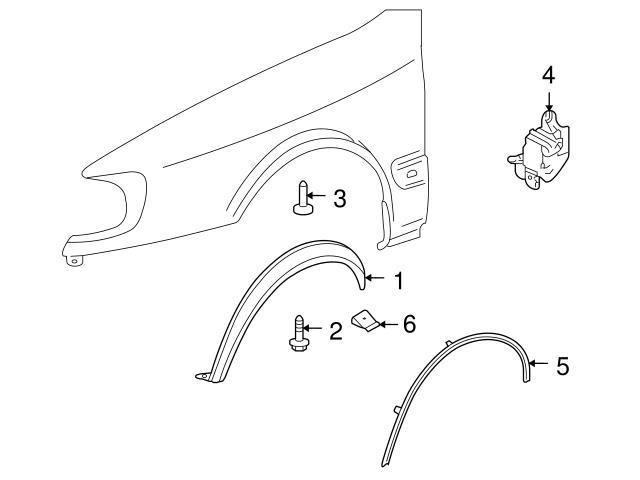 Genuine VW/Audi 8D9853645 Wheel Arch Molding Clip; Left, Right - Audi ...