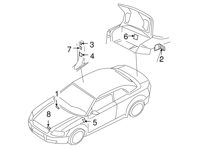 Genuine VW/Audi 8E0010166G Air Bag Information Label; Left, Right ...