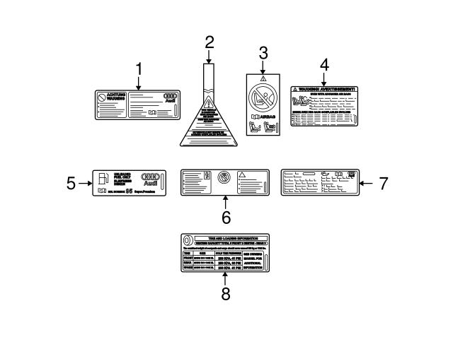 Genuine VW/Audi 8E0010183T Fuel Information Label - Audi | AU8E0010183T