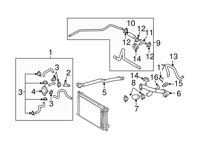 VW Cabriolet Radiator Hose Parts - Meyle, Genuine VW/Audi