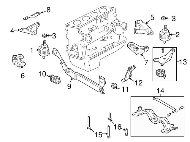 Genuine VW/Audi 8E0199343J Engine Mount Bracket - Audi | AU8E0199343J