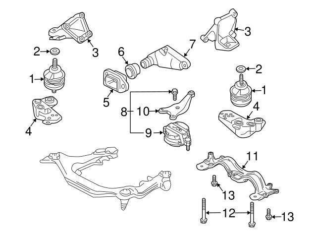 Genuine VW/Audi 8E0399105HR Engine Mount Support - Audi | 8E0399105CC ...