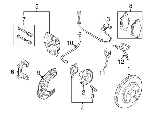 Genuine VW/Audi 8E0698151H Brake Pad Set; Front - Audi | AU8E0698151H