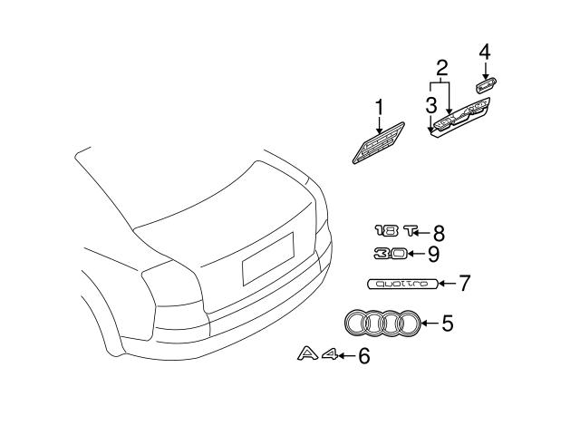 Genuine VW/Audi 8E0827566 Trunk Lid Release Switch; Rear - Audi ...