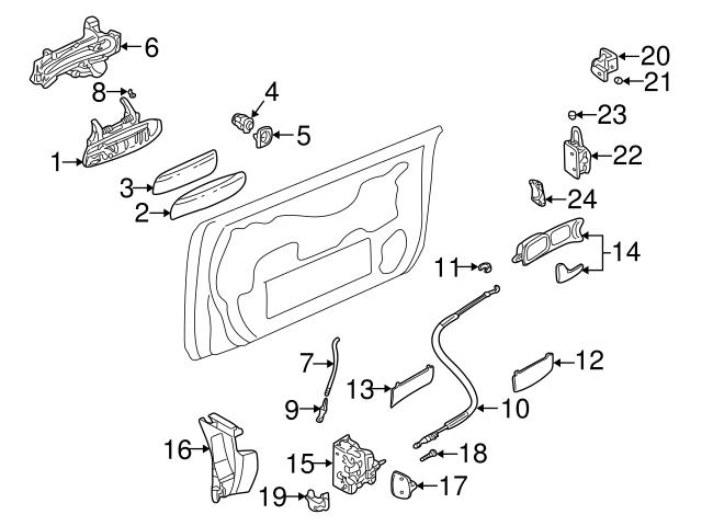 Genuine VW/Audi 8E0837085C Door Latch Cable; Left, Right, Front - Audi ...