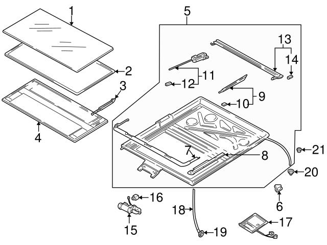Genuine VW/Audi 8E0877297 Sunroof Glass Seal - Audi, VW | VW8E0877297