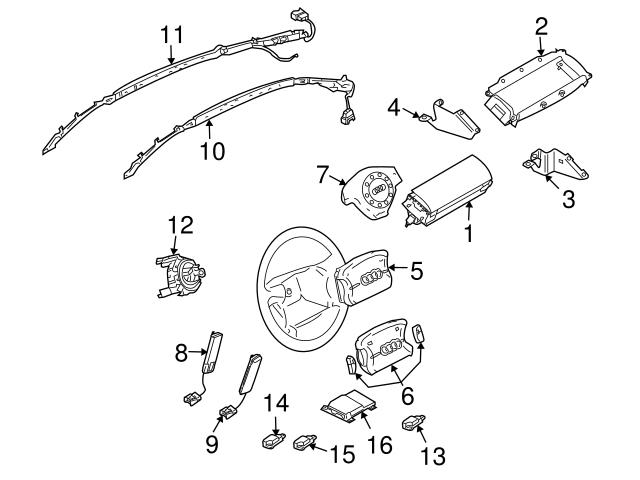 Genuine VW/Audi 8E0959651B Air Bag Clockspring SKU: 1430850-VW ...