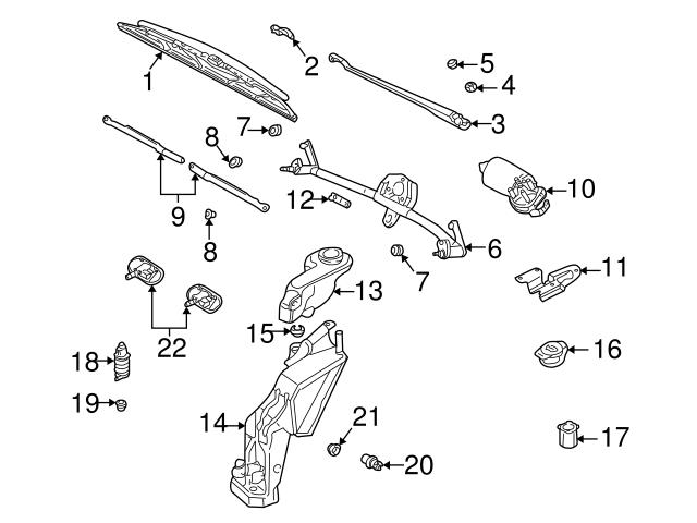 Genuine VW/Audi 8E1955407A Wiper Arm; Left - Audi | AU8E1955407A
