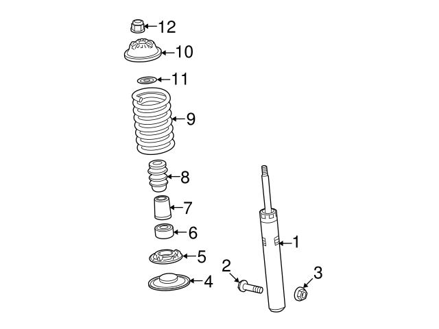 Genuine VW/Audi 8F0412131 Shock Bumper; Left, Right SKU: 1504510-VW ...