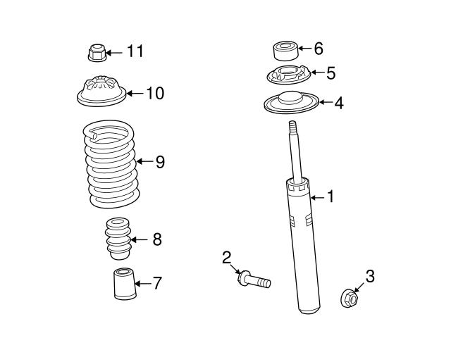 Genuine VW/Audi 8F0413029B Shock Absorber; Front Left - Audi ...