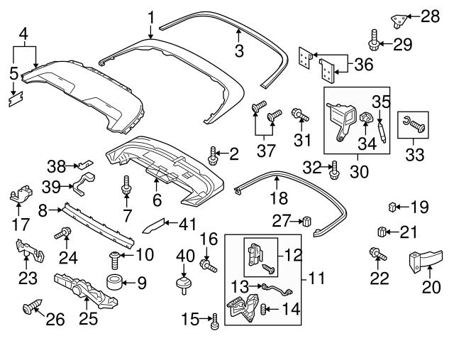 Genuine VW/Audi 8F0825175B Convertible Top Mounting Plate; Left - Audi ...