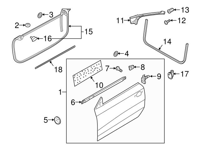 Genuine VW/Audi 8F0831721D Door Seal; Left Upper, Left Upper Upper ...