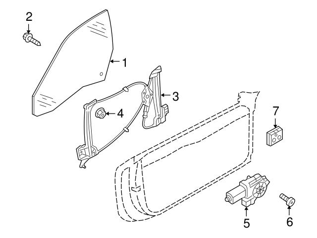 Genuine VW/Audi 8F0837461D Window Regulator; Front Left - Audi ...