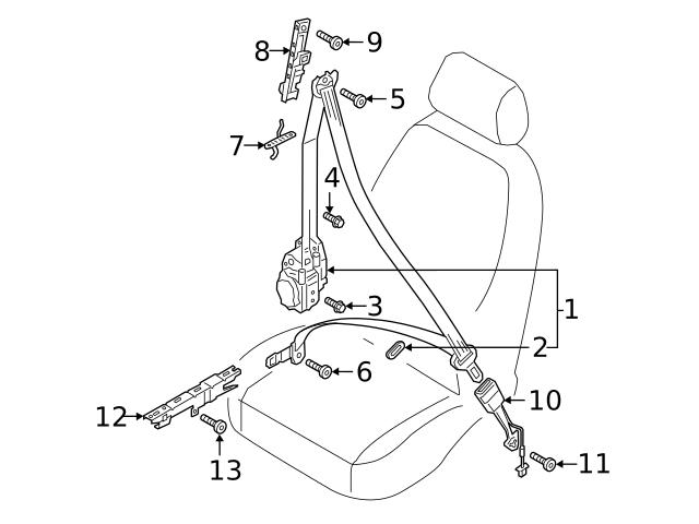 Genuine VW/Audi 8F0857836 Seat Belt Reinforcement; Left Upper, Right ...
