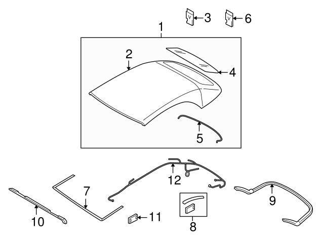 Genuine VW/Audi 8F0871387A Convertible Top Seal Bracket; Front - Audi ...