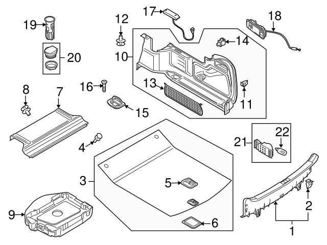 Genuine VW/Audi 8F0959559E Trunk Open Warning Switch; Rear Right - Audi ...