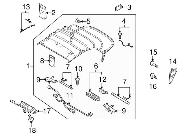 Genuine VW/Audi 8F0972387 Convertible Top Wiring Harness - Audi ...