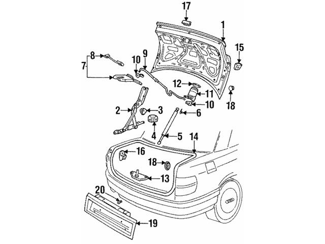 Genuine VW/Audi 8G0827249D Deck Lid Stop Buffer; Left - Audi | AU8G0827249D