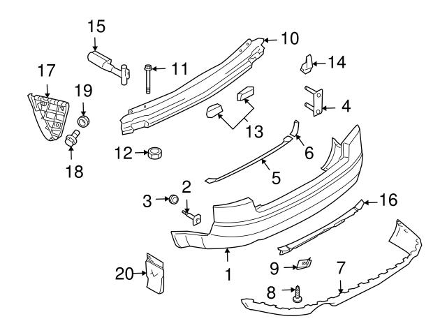 Genuine VW/Audi 8H0807739A Bumper Cover Bolt; Left, Right, Rear - Audi ...