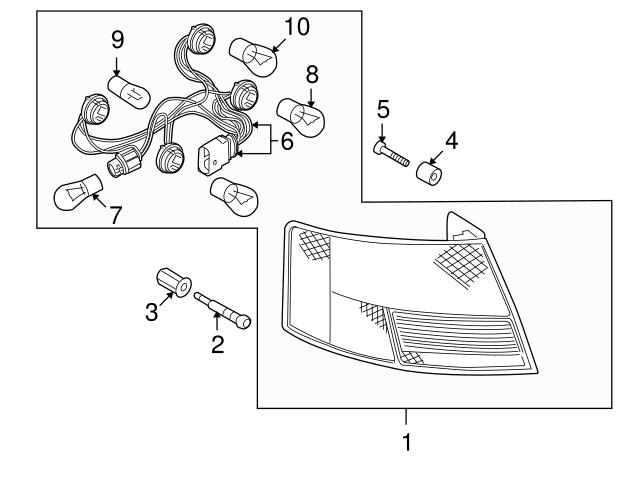 Genuine VW/Audi 8H0945095E Tail Light Assembly; Rear Left - Audi ...