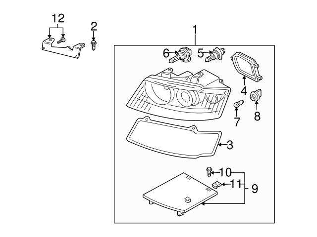 Genuine VW/Audi 8H0953053A Headlamp Socket; Front, Left, Right - Audi ...