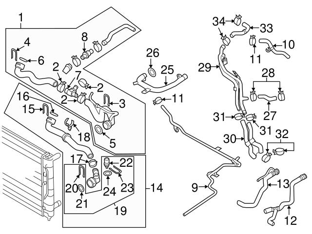 Genuine VW/Audi 8J0121073D Heater Inlet & Outlet Hose Clamp - Audi ...