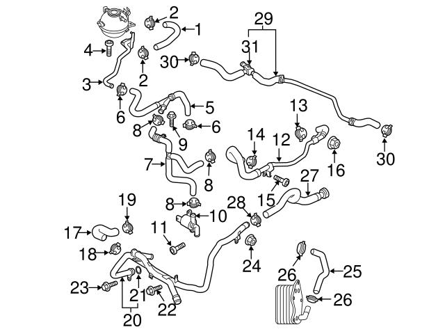 Genuine VW/Audi 8J0121156A Heater Hose - Audi | AU8J0121156A