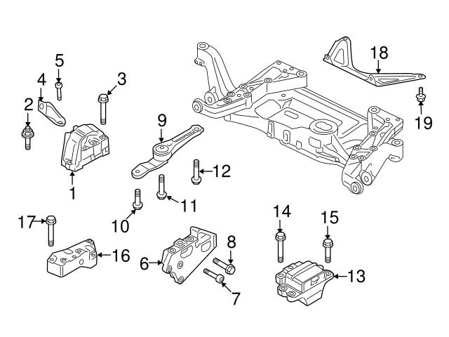 Genuine VW/Audi 8J0199555D Auto Trans Mount - Audi, VW | 8J0199555A ...