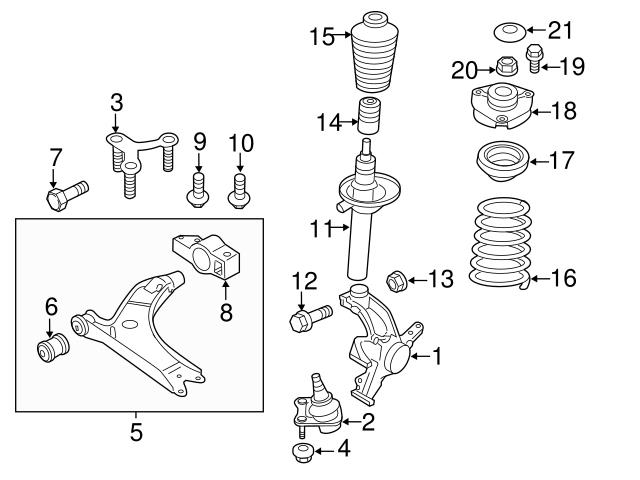 Genuine VW/Audi 8J0412331 Strut Mount; Left, Right - Audi | AU8J0412331
